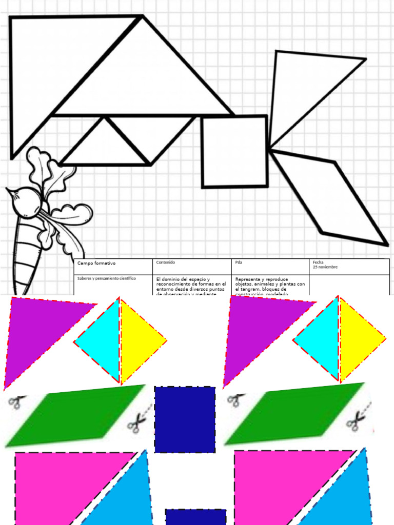 Tangram: Conejo y Figuras Geométricas | PDF