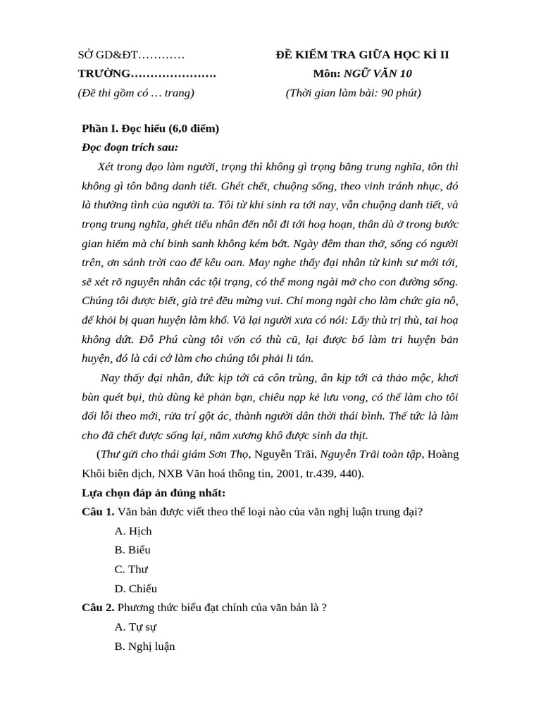 De Thi GHK 2 Van 10 KNTT de 3 | PDF