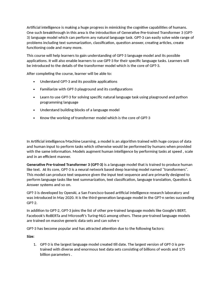 OpenAI Generative Pre-Trained Transformer 3 (GPT-3) For Developers ...