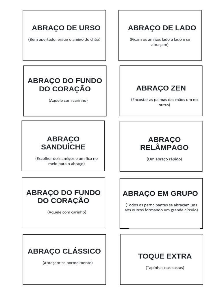DINÂMICA DO ABRAÇO | PDF
