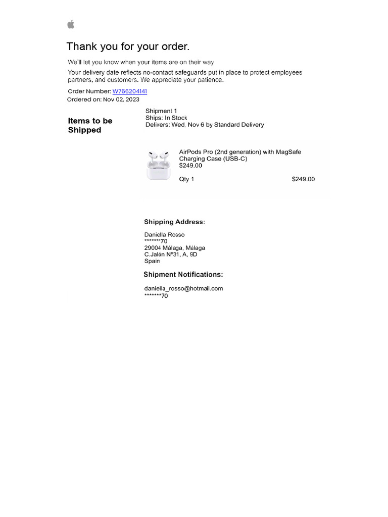Apple Invoice Daniella | PDF