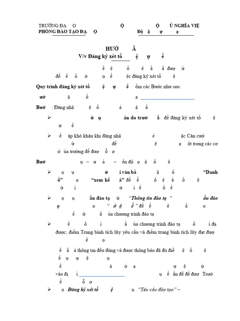 HD Dang Ky Xet Tot Nghiep Truc Tuyen | PDF