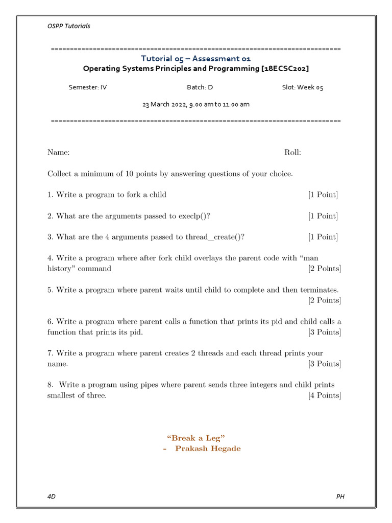 Ospp Tute Assessment 01 | PDF