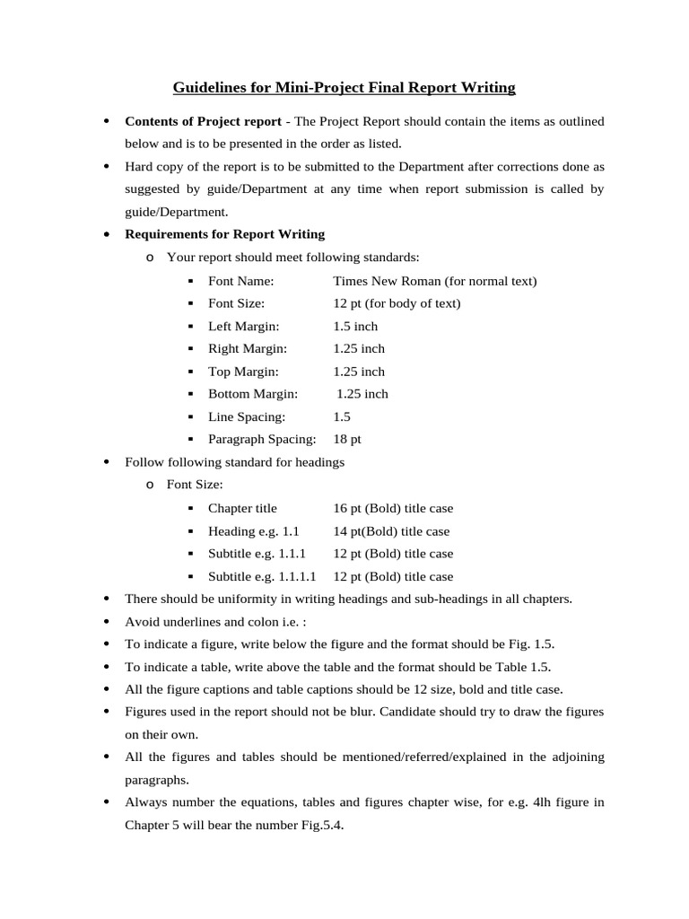 Guidelines for MP Final Report Writing_23-24 | PDF | Written Communication | Graphic Design