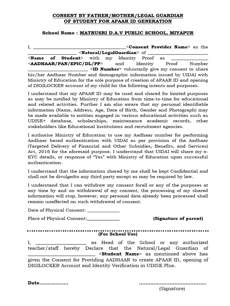 Consent_form_APAAR_Modified_Approved (1) | PDF | Access Control | Justice