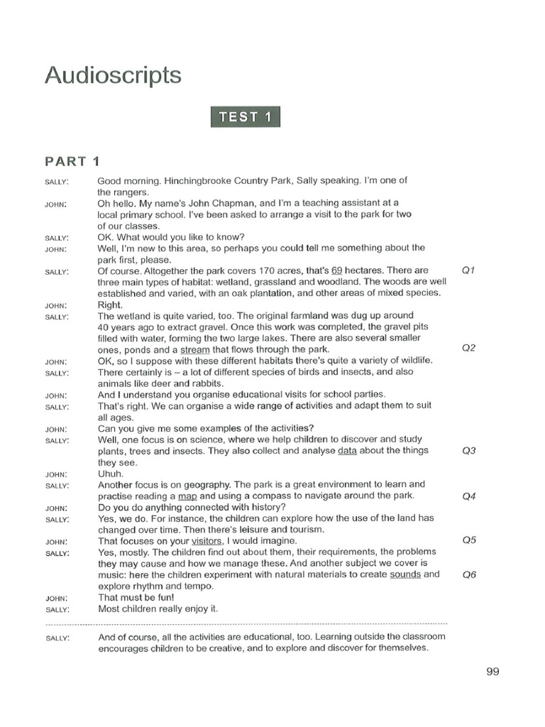 Cambridge IELTS 19 - Transcripts and Answer Key | PDF