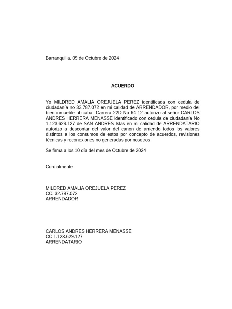 Carta Solicitando Apartamento | PDF