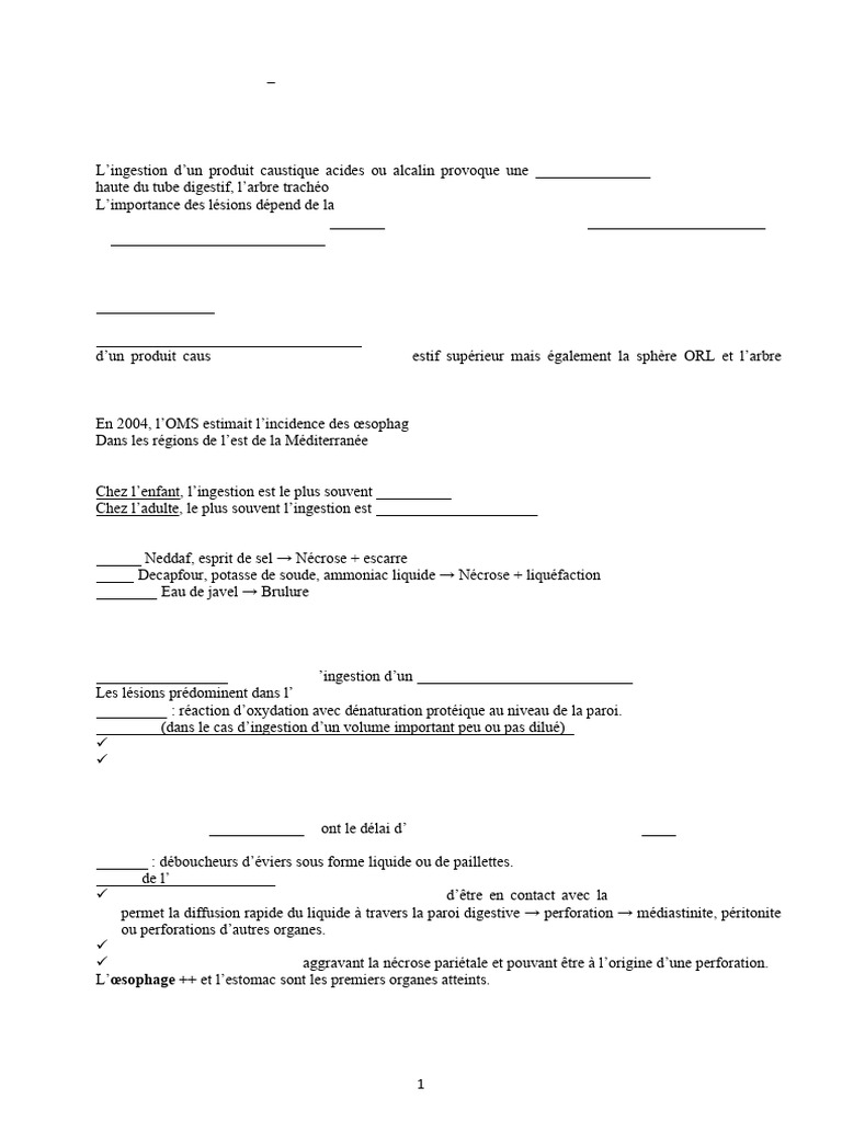 Brûlures caustiques du tractus digestif | PDF | Brûlure | Estomac