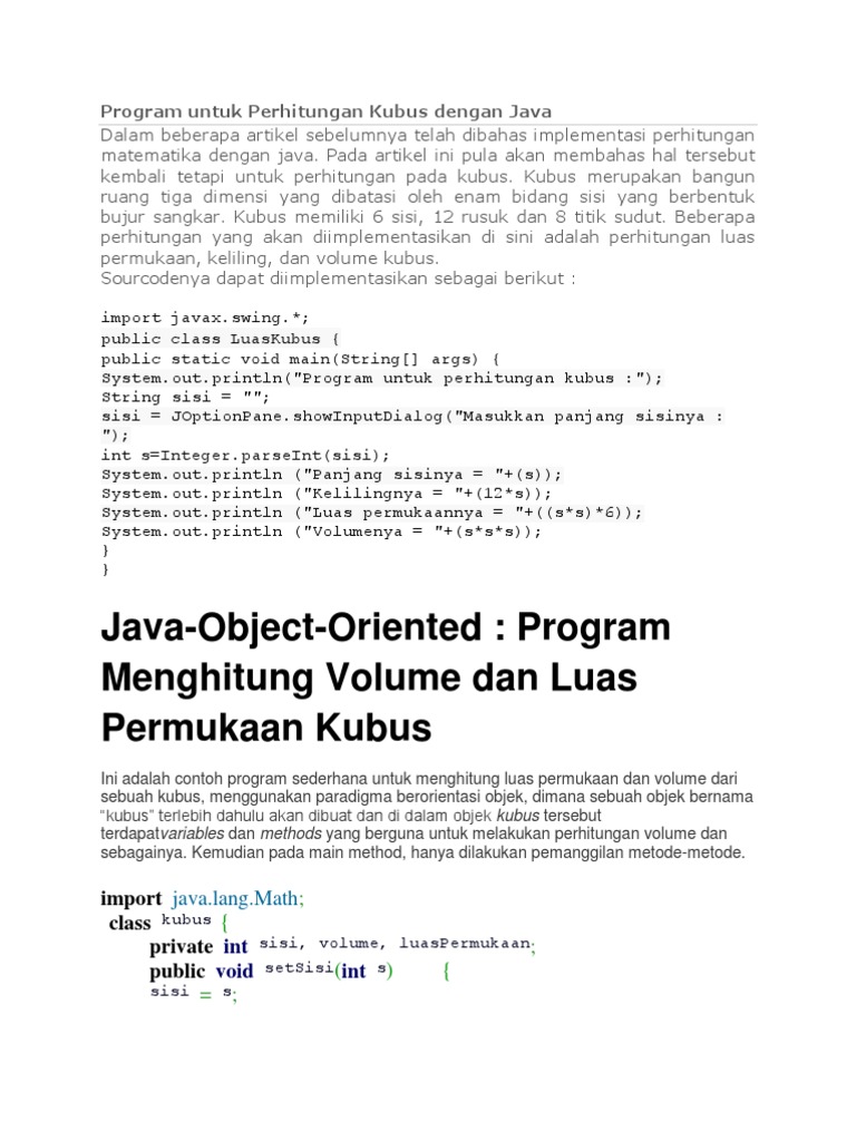 Contoh Program Java1 | PDF