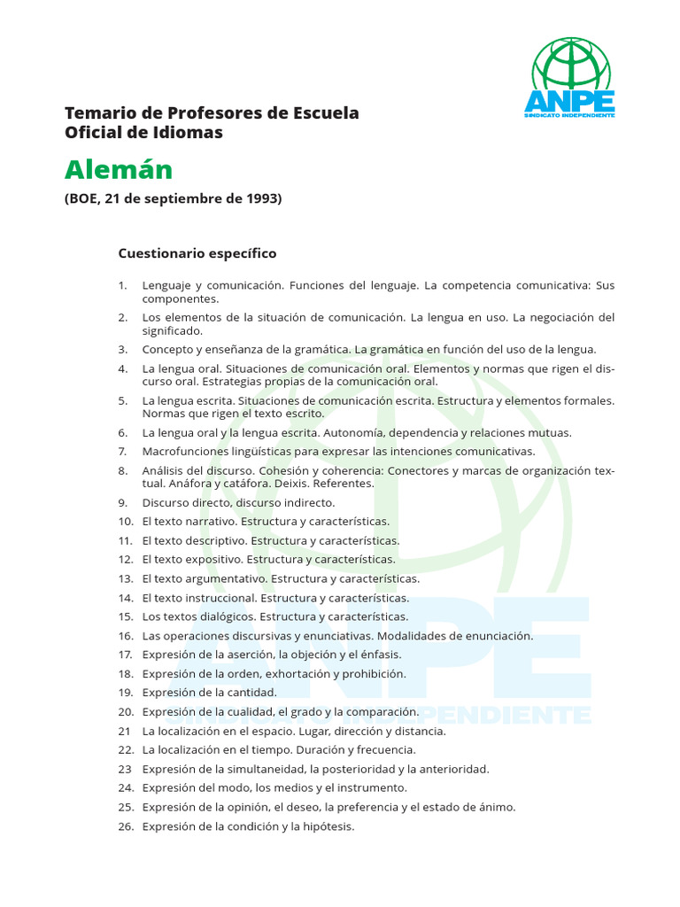 EOI Alemán | PDF | Evaluación | Salón de clases