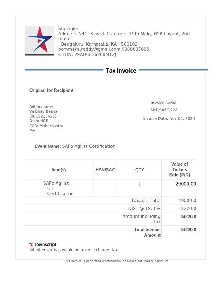Invoice Format | PDF