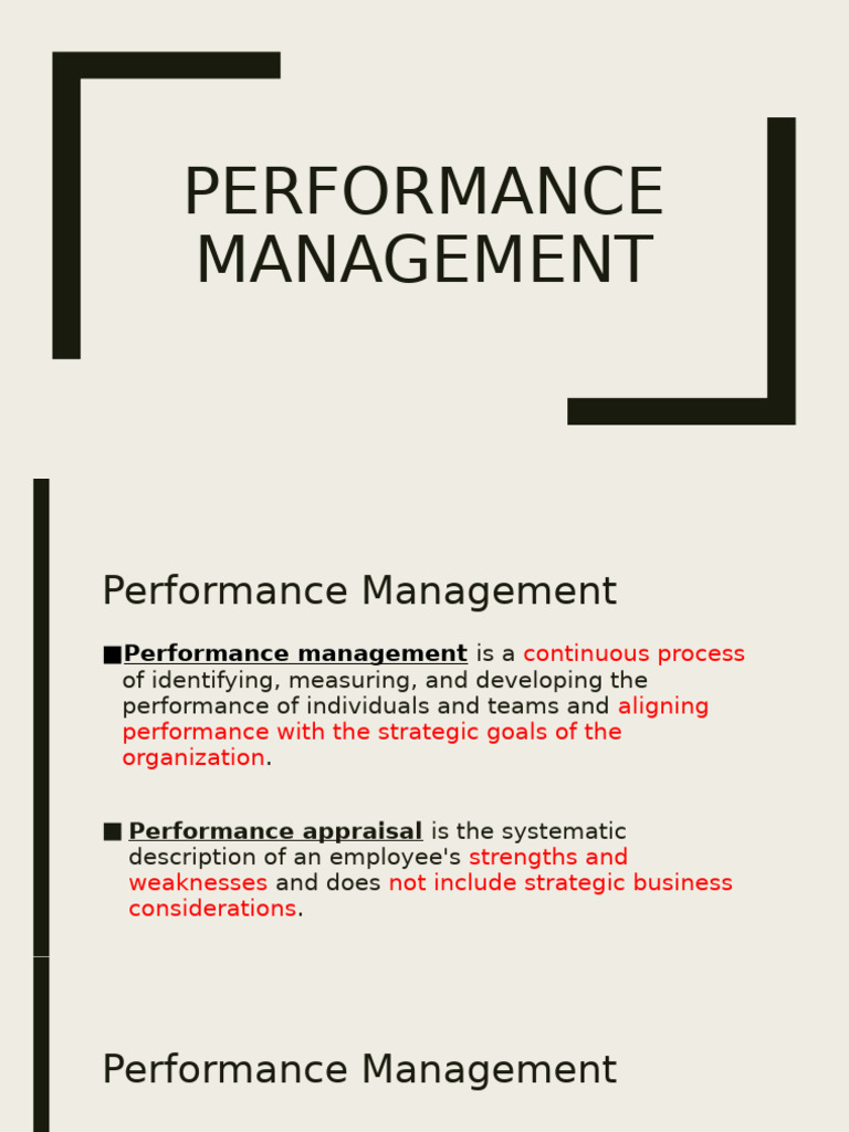 Performance Management | PDF | Performance Appraisal | Organizational Behavior
