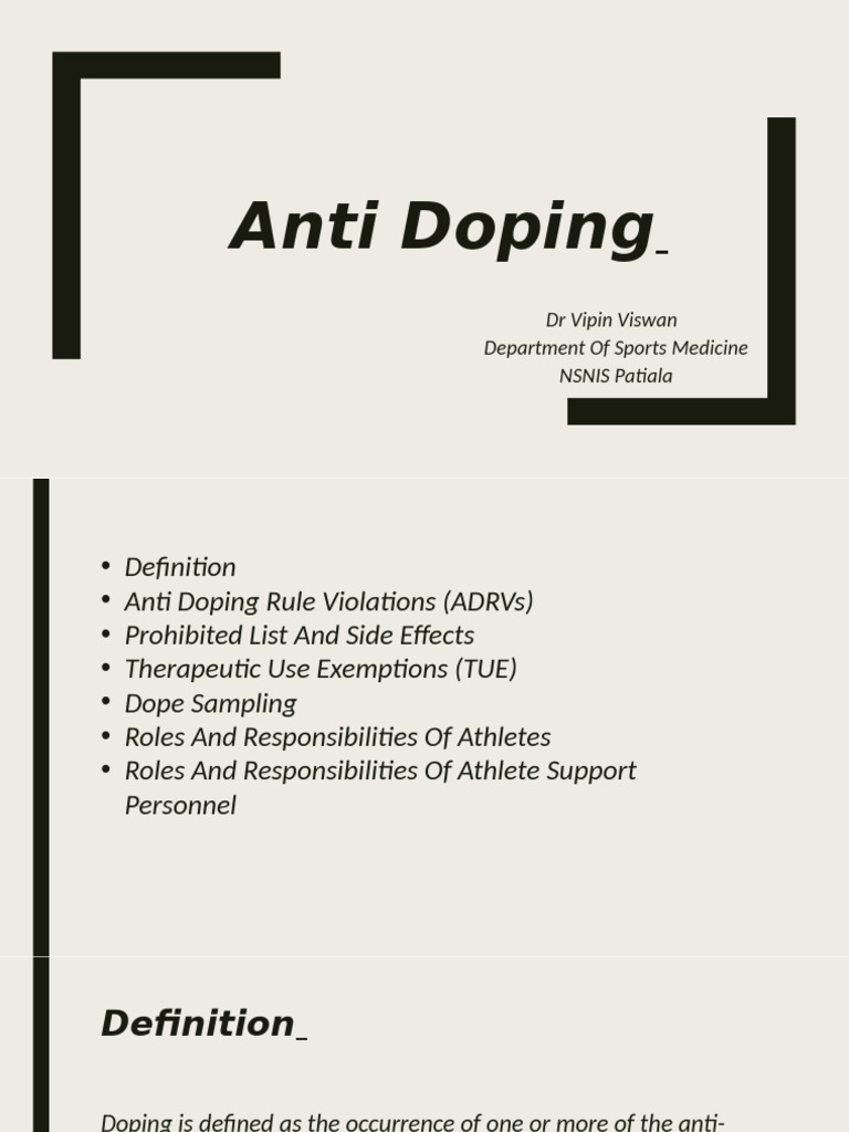 Anti-Doping Rules and Violations Explained | PDF | Doping In Sport ...