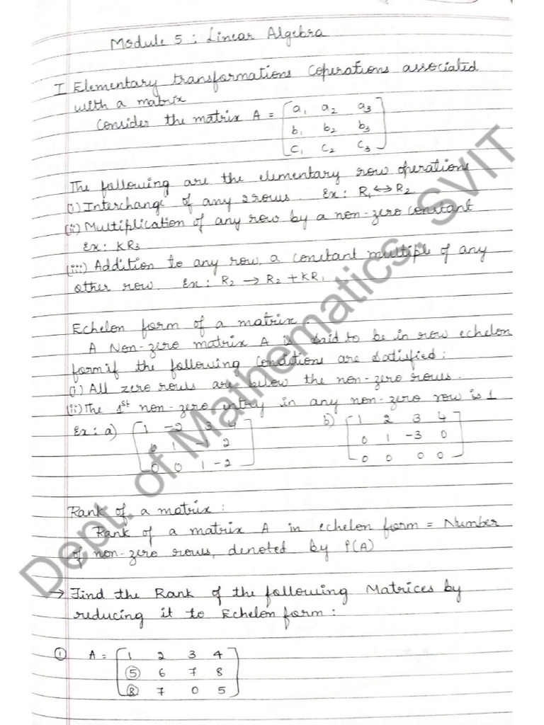Module 5 - Linear Algebra | PDF