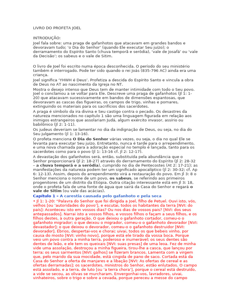 AULA JOEL_1 | PDF | Jesus | Jerusalém