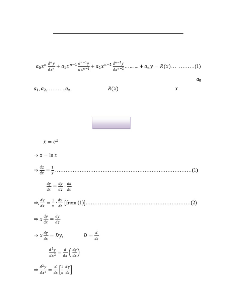 Linear Homogeneous Equation With Variable Coefficients | PDF | Subtraction | Algebra