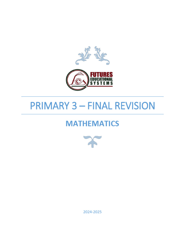 Primary 3 Math Revision 2024-2025 | PDF