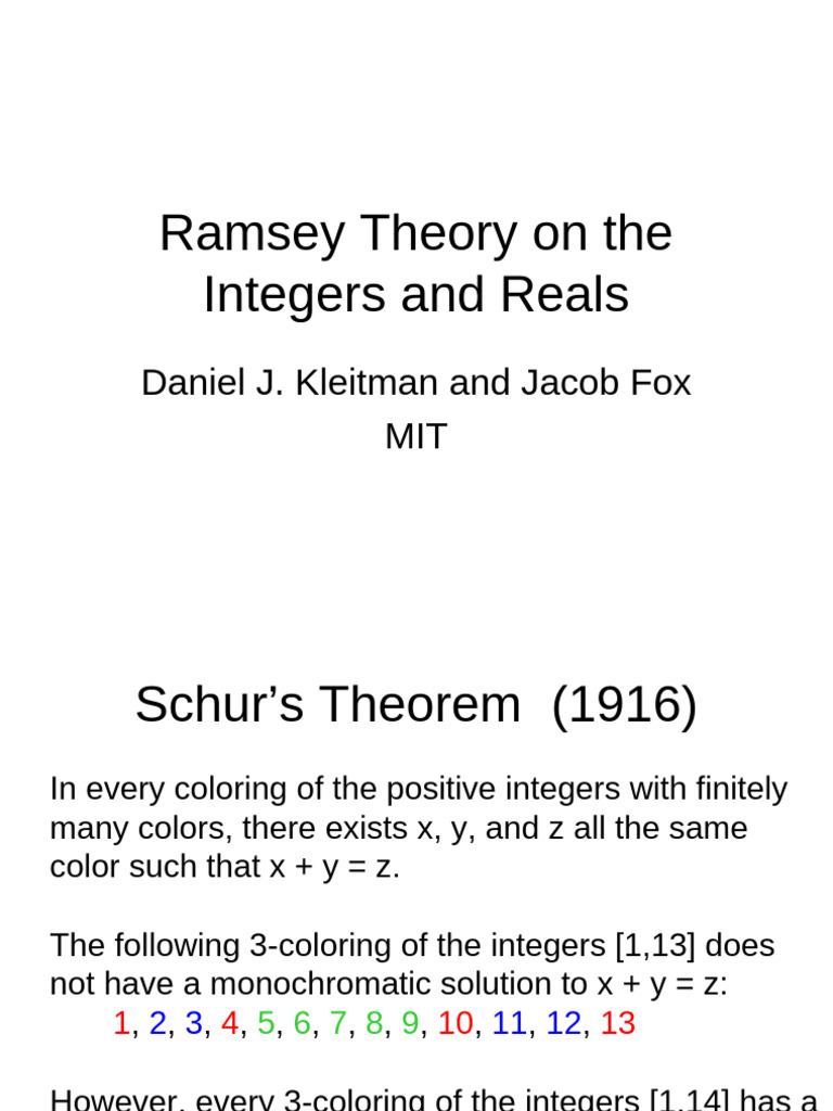 Ramsey Theory Presentation | PDF | Mathematical Objects | Numbers