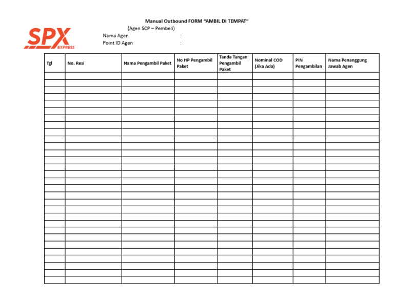 Form Manual Outbound Agen Ke Buyer | PDF