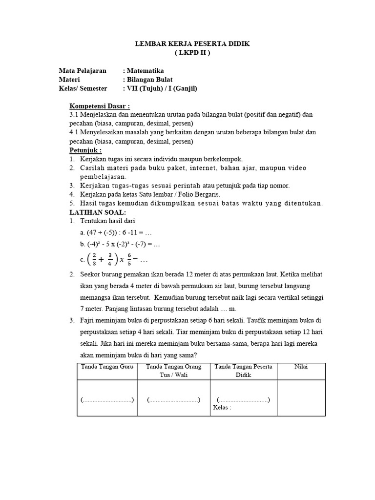 LKPD 2 KLS 7 2023 | PDF