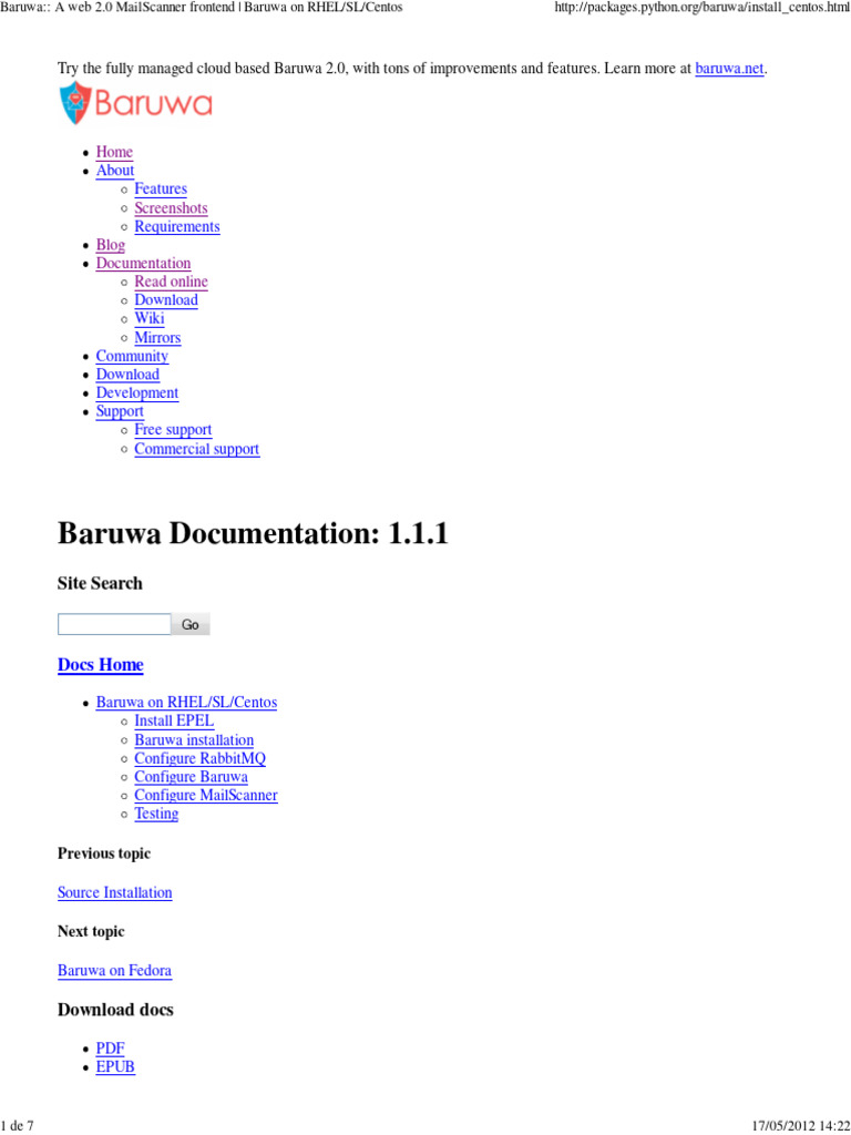 Baruwa Install | PDF | World Wide Web | Internet & Web