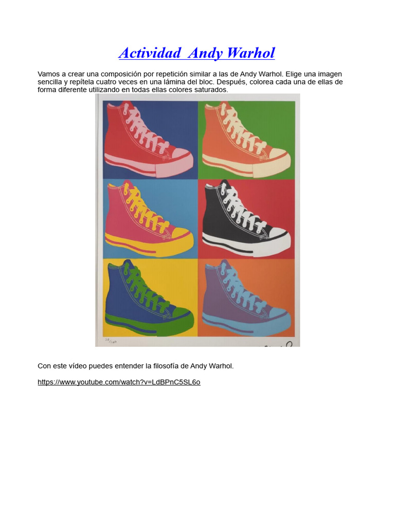 ACTIVIDAD Andy Warhol | PDF