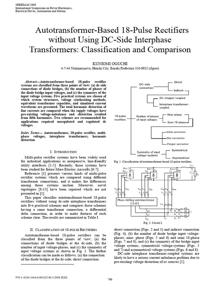 Autotransformer based 18-pulse rectifiers without using DC side interphase transformers ...