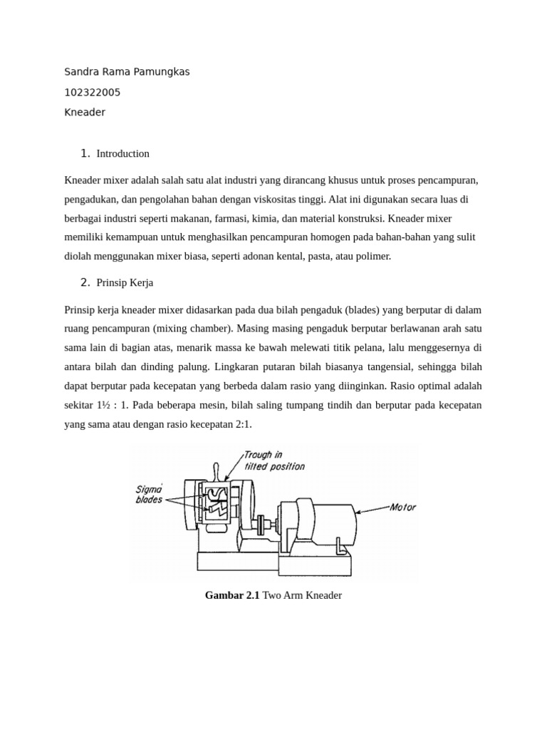 DAIK TUGAS 2 (BAGIAN KNEADER MIXER) | PDF