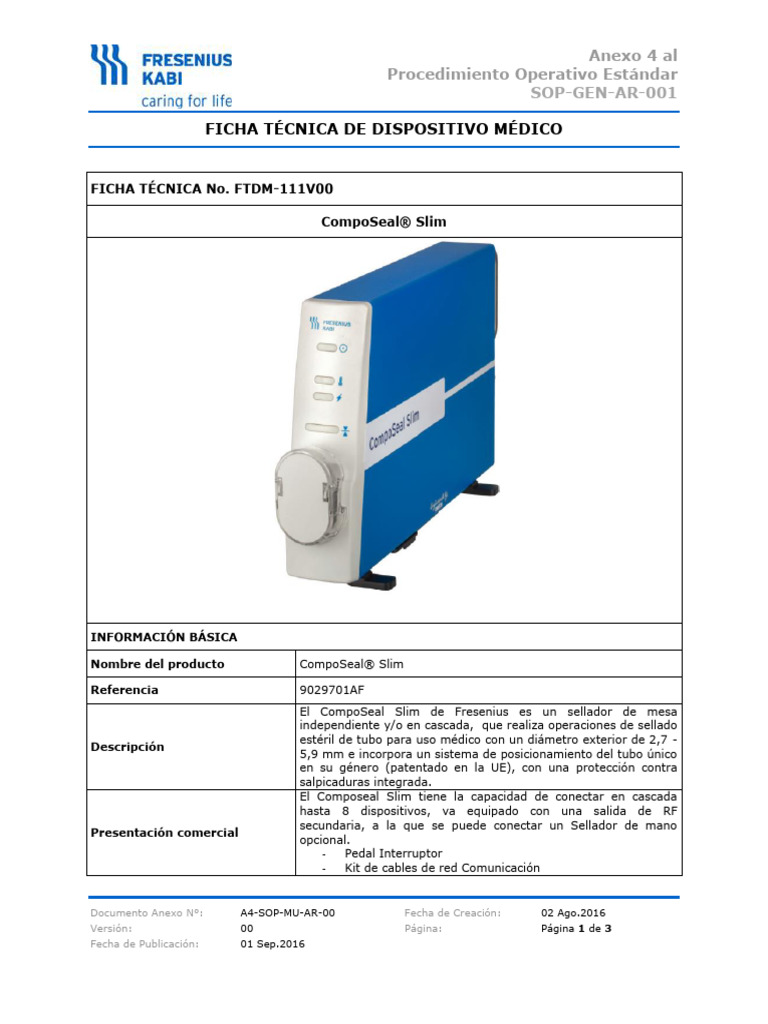 Ficha Técnica CompoSeal® Slim | PDF