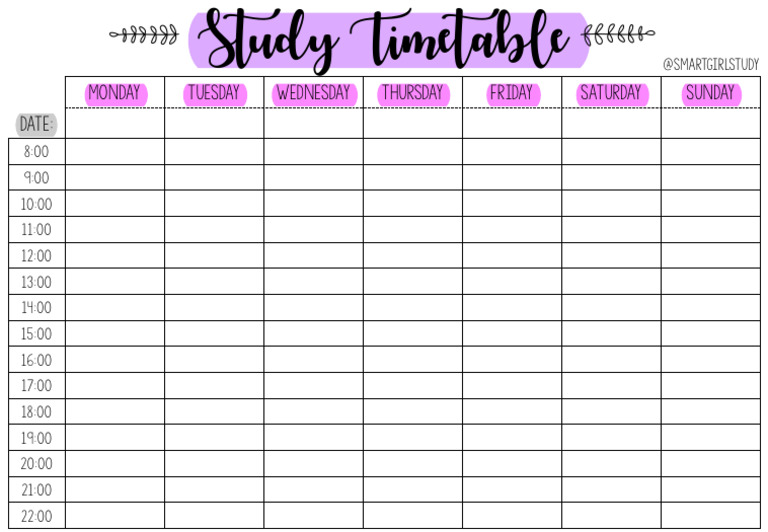 Study Timetable | PDF