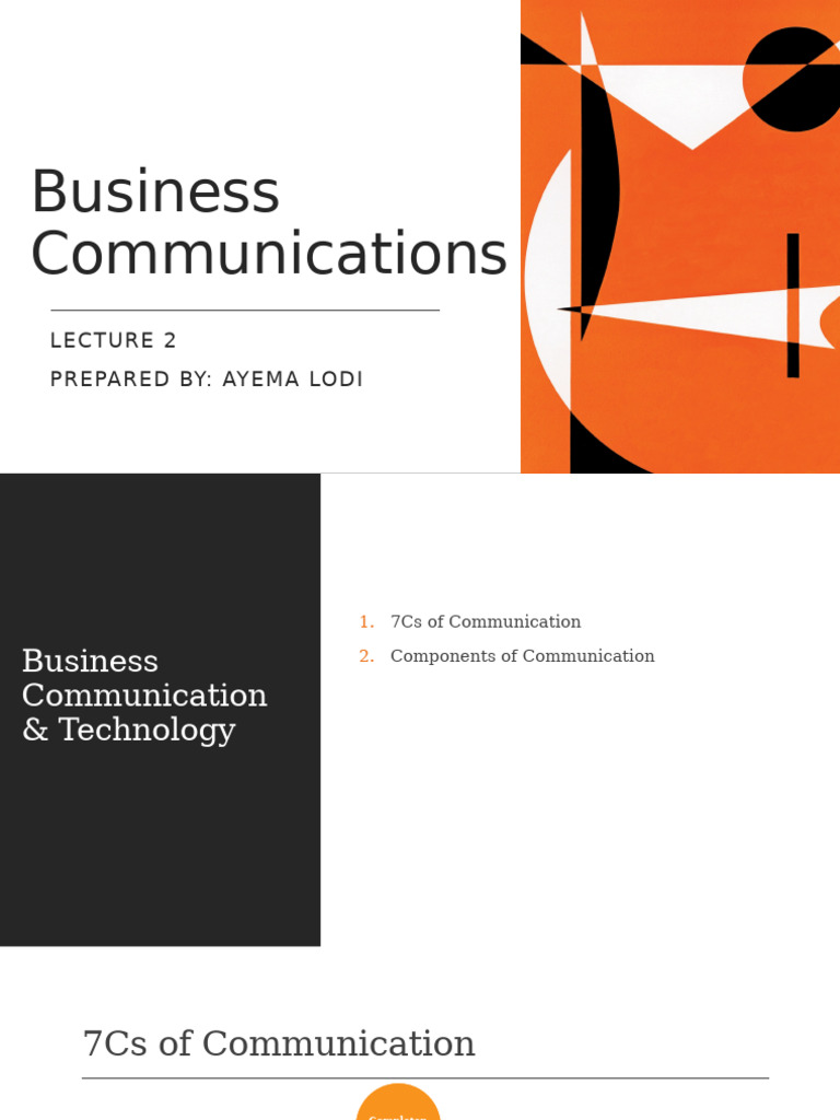 Lecture 2 - Business Communications | PDF | Communication | Human ...
