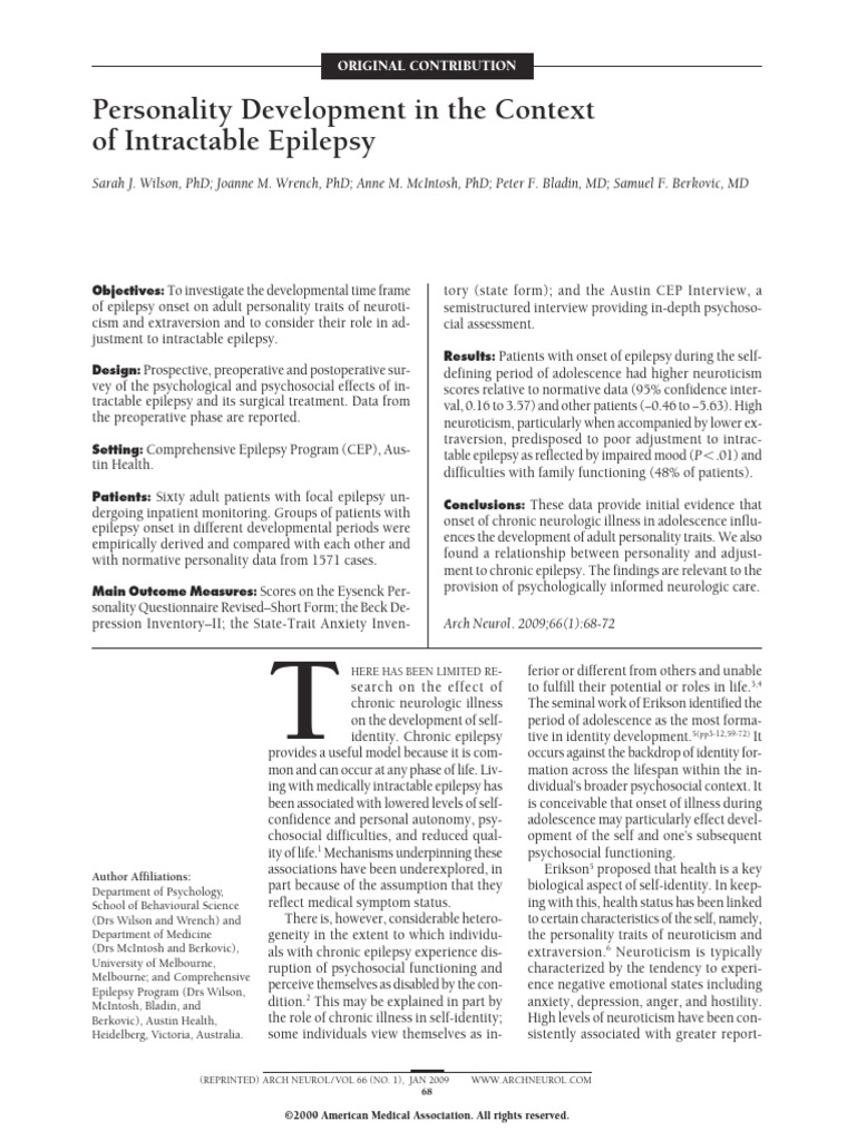 Wilson et al 2009 Personality Development in the context of intractable ...