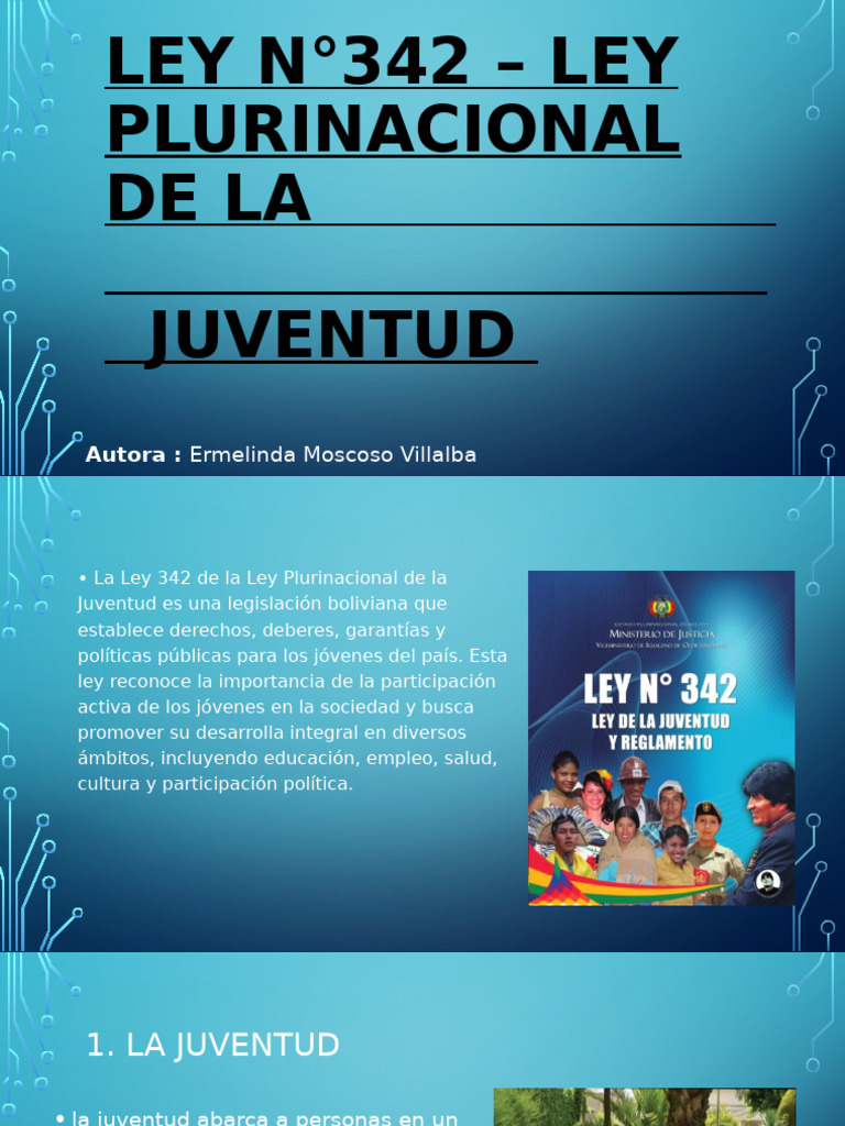 LEY N°342 de La Juventud | PDF | Bolivia | Votación