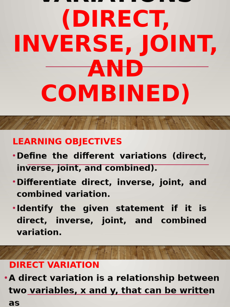 Variations Direct Inverse Joint | PDF | Force | Gases