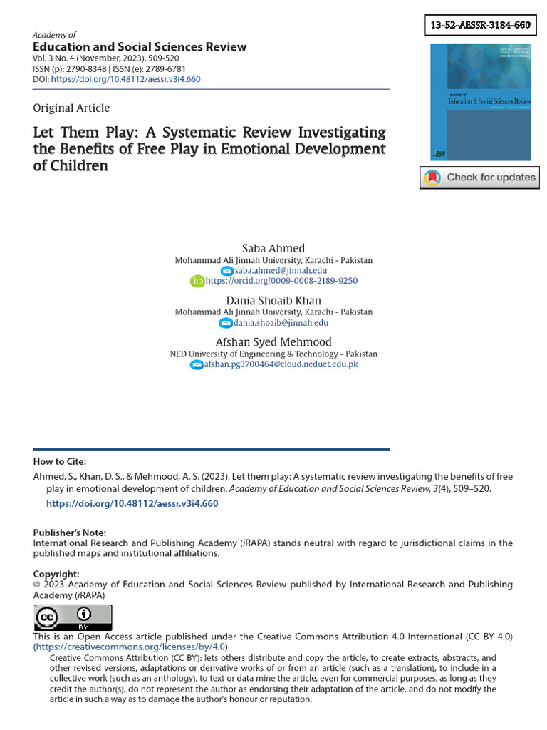 Ahmed, Khan, & Mehmood (2023) | PDF | Psychological Resilience | Creativity