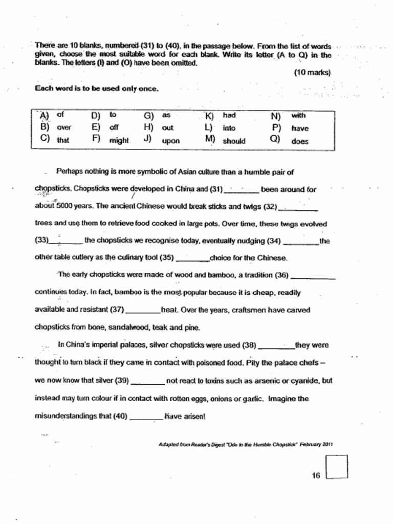 Reading and Cloze | PDF