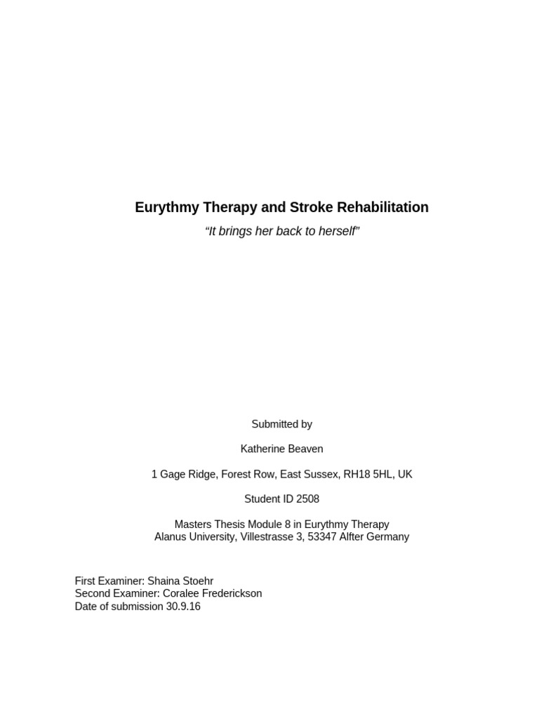 Dissertation Final Draft | PDF | Physical Therapy | Stroke