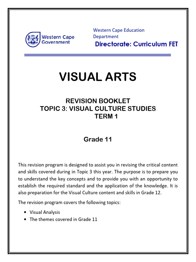 Grade 11 Visual Culture Revision Guide | PDF | Realism (Arts ...