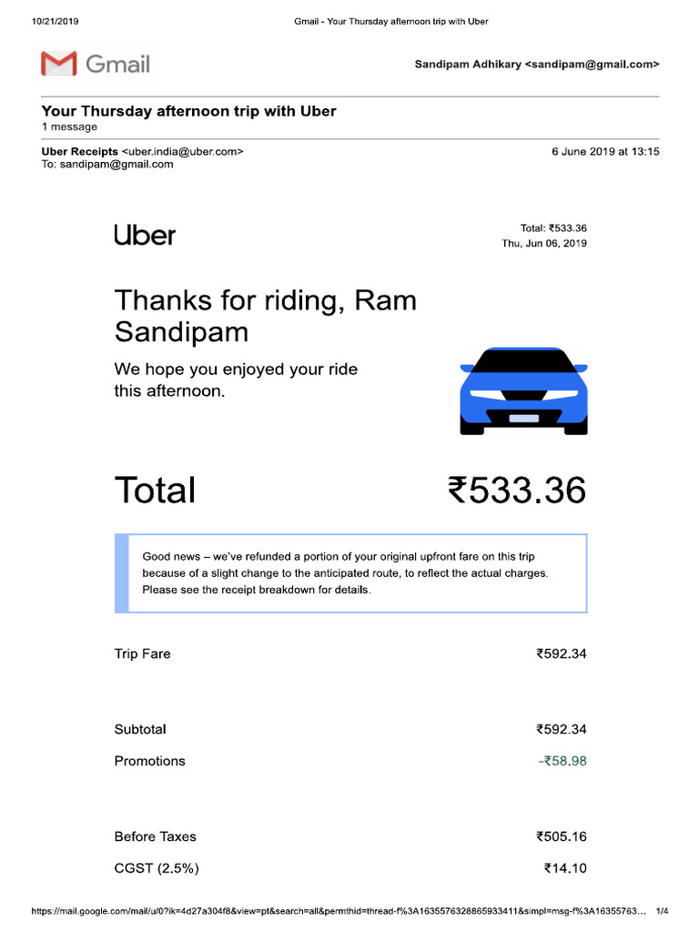 Uber Receipt 3 | PDF