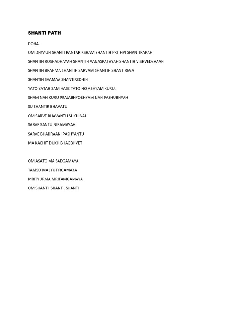 Shanti Path | PDF