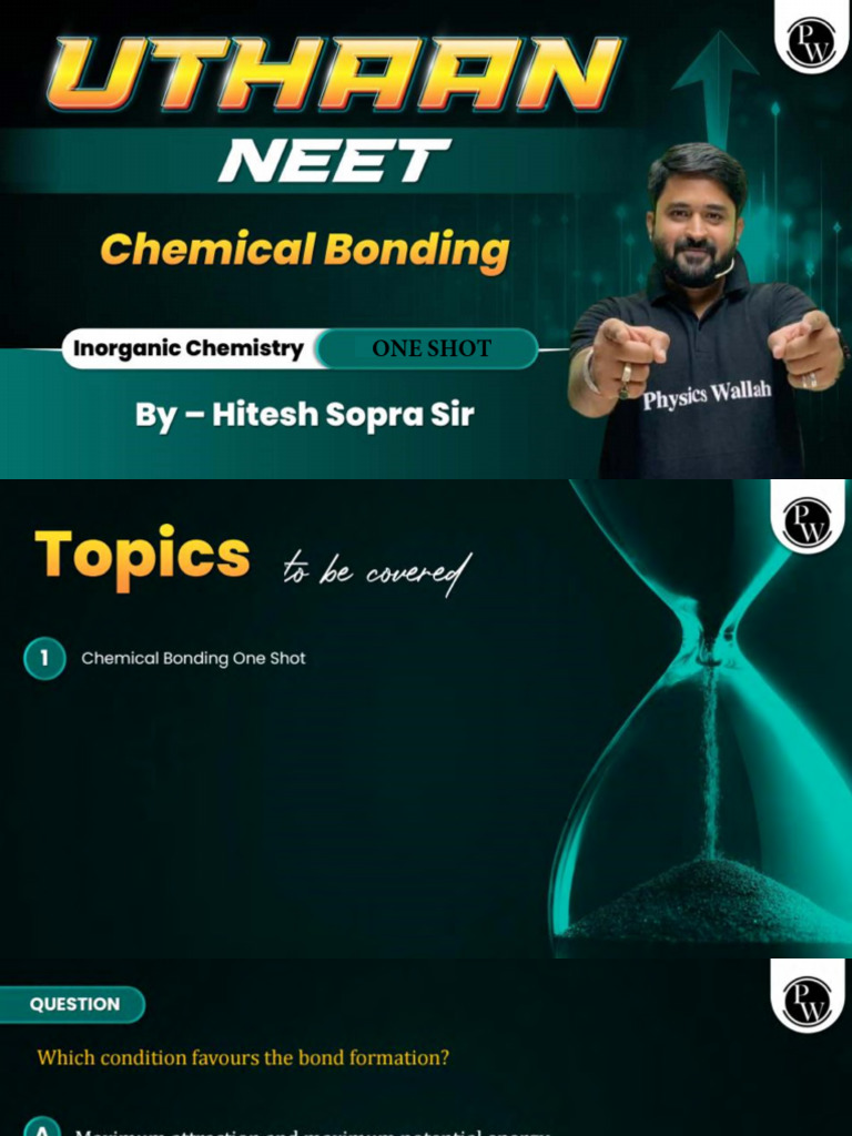 Chemical Bonding - Class Notes - Uthaan Neet 2024 | PDF