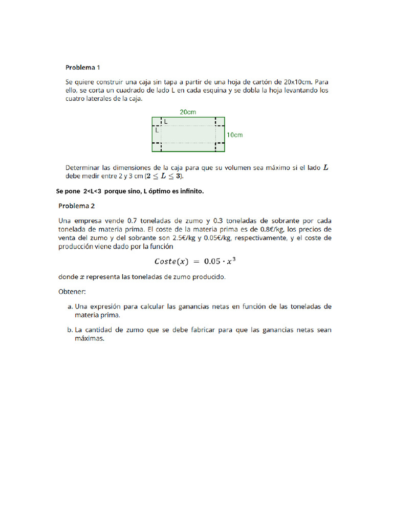 Ejerccios Optimizacion | PDF