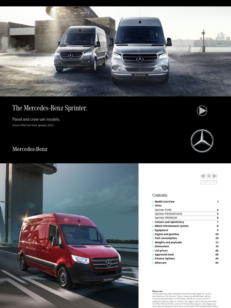 Mb Vans Price List Sprinter Panel Crew Price List Jan 2022 Aw v3 | PDF | Mercedes Benz Sprinter ...