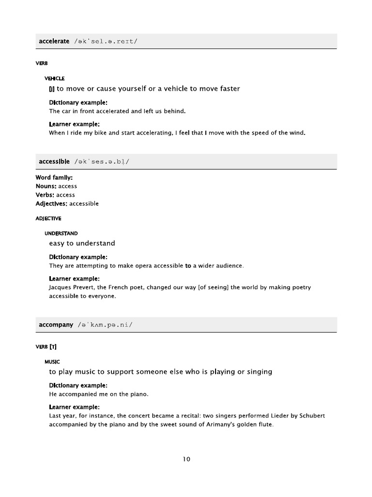 Letter A Page 3 Vocabulary C2 | PDF