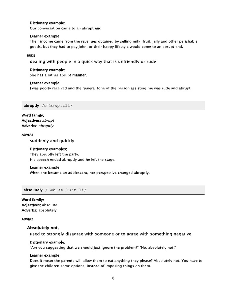Letter a Page 1 Vocabulary C2 | PDF