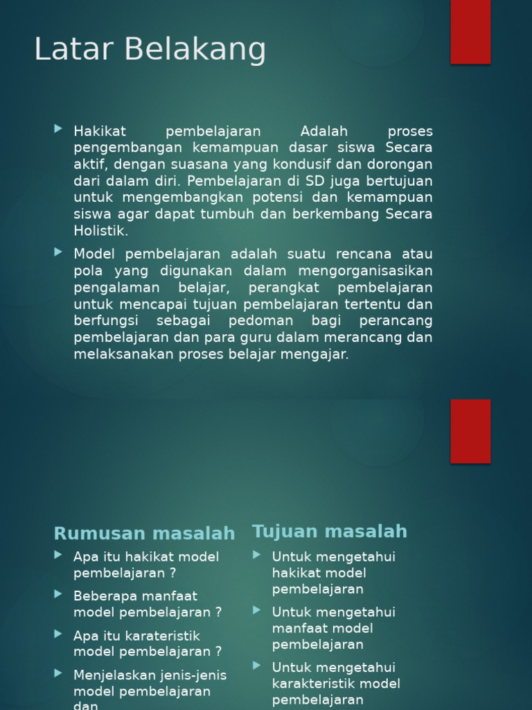Hakikat dan Manfaat Model Pembelajaran | PDF