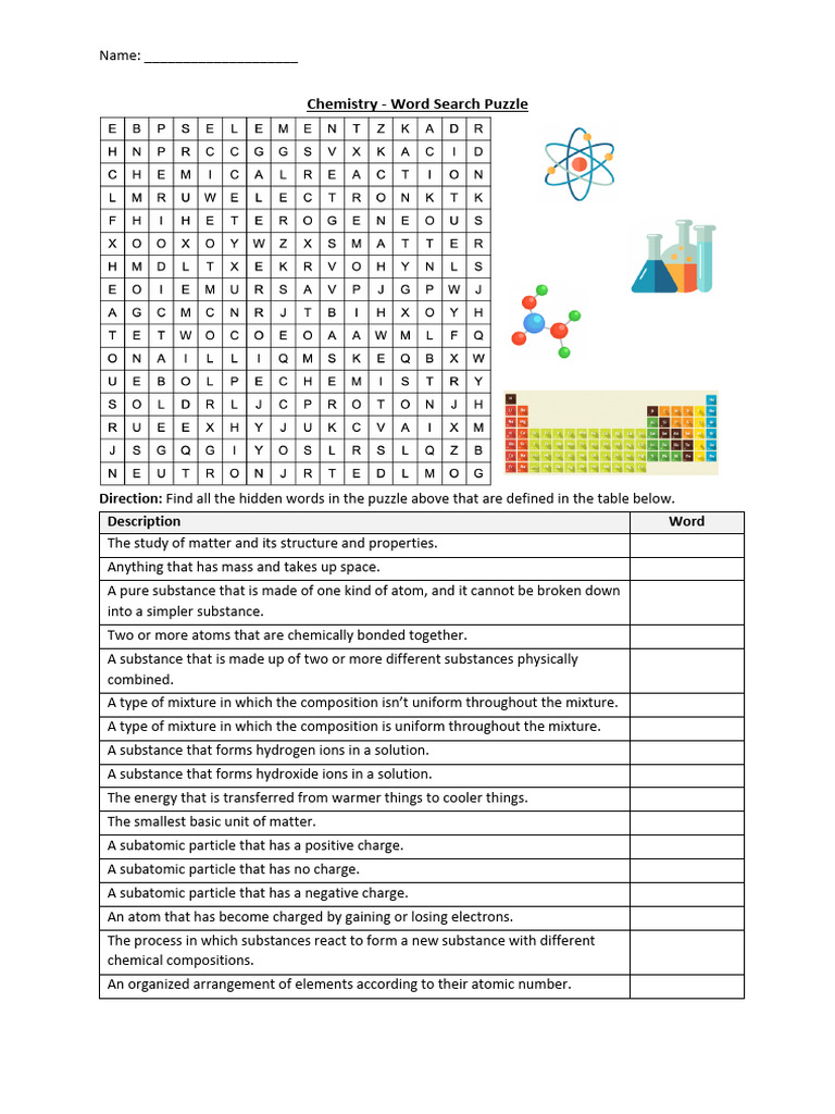 ChemistryWordSearchPuzzleWorksheetActivityPrintables-2 | PDF ...