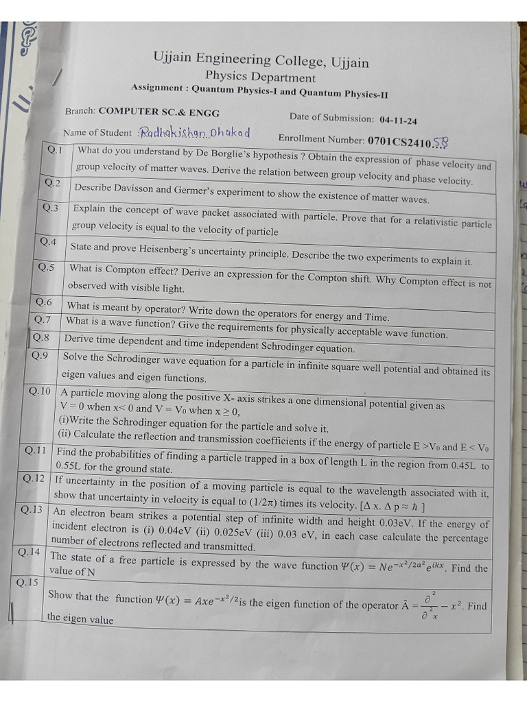 Physics Assignment Pdf