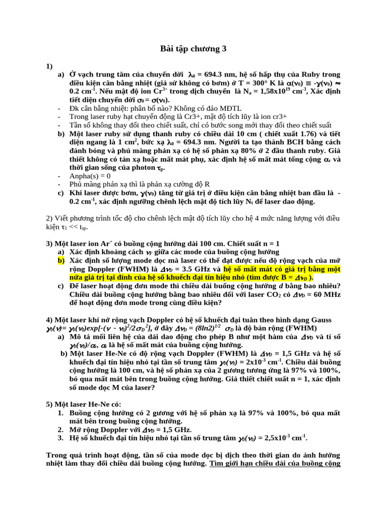 Bai Tap Chuong 3-20112 | PDF