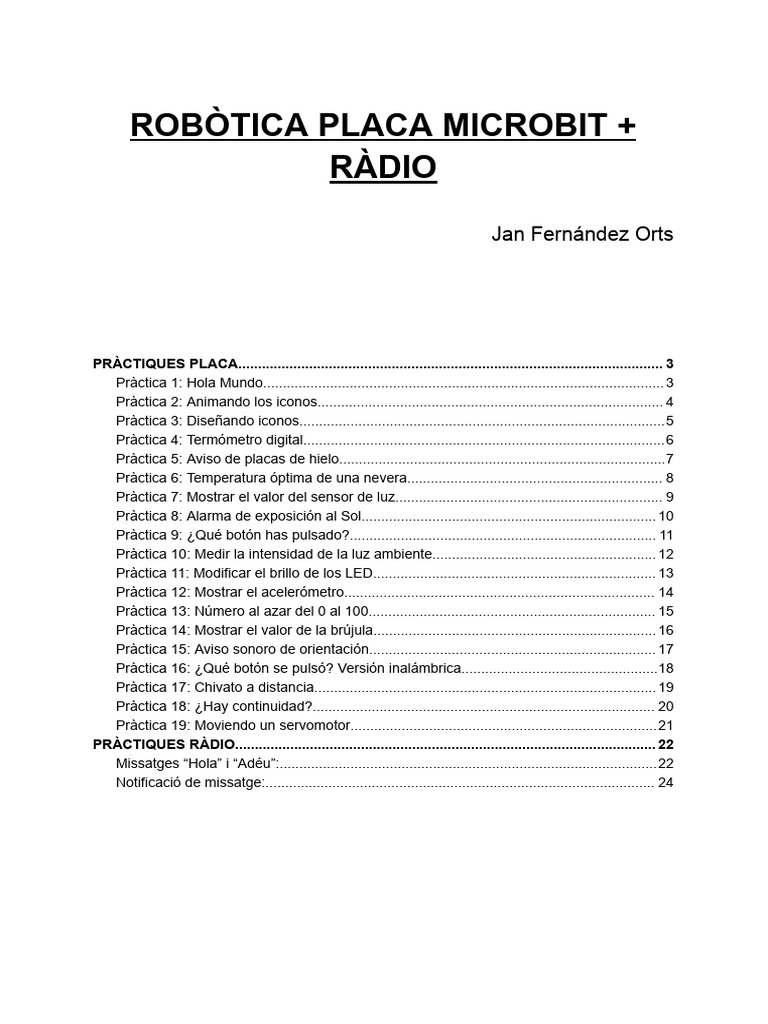 Placa Microbit + Ràdio | PDF